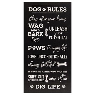 Dog Rules Sign 8.5" x 16" - 16" high by 8.5" wide by .75" - Bed Bath ...