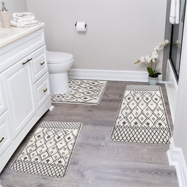 boho bathroom mat