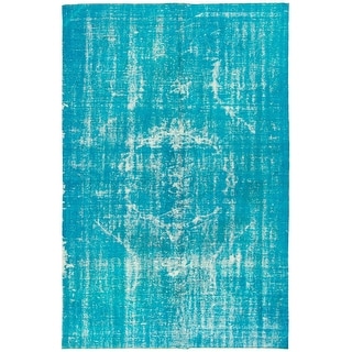 ECARPETGALLERY Hand-knotted Color Transition Turquoise Wool Rug - 5'7 x ...