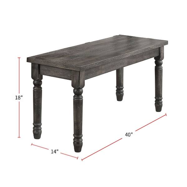 Rectangular Wooden Bench in Weathered Gray - Bed Bath & Beyond - 35478528