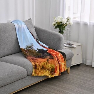 HOMESMART Digital Print Pattern Flannel Blanket Wrinkle Resistant - Bed ...