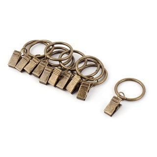 Window Drapery Wire Rod Hook Curtain Clip Rings 25mm Dia 10pcs - Bronze ...