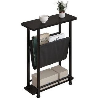 Slim 3-Tier Side Table for Small Spaces - Narrow End Table with Storage ...