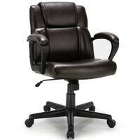 Adjustable Leather Executive Office Chair Computer Desk Chair with ...