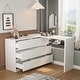 Timechee Home Rotating Dresser and Desk 6 Drawer Dresser Vanity Makeup ...