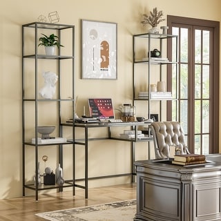 Large Display Cabinet Glass Computer Desk Office Desk Set Etagere Set ...