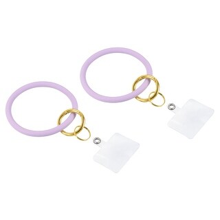 2pcs Key Ring Bracelet Silicone Keychain Circle Wristlet Keyrings ...