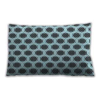 Ahgly Company Patterned Indoor-Outdoor Tron Blue Lumbar Throw Pillow ...
