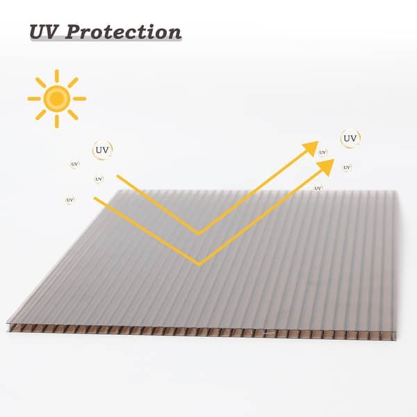Aoodor 6-Pack Polycarbonate Panels, UV-Protected Waterproof Clear ...