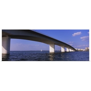 Low angle view of a bridge across the sea, Ringling Causeway Bridge ...