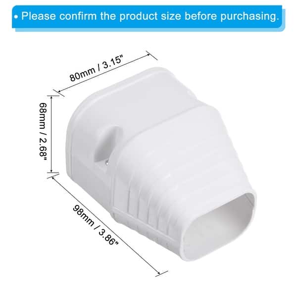 PVC Decorative Line Cover, Reducer End Cap for Air Conditioner, White ...