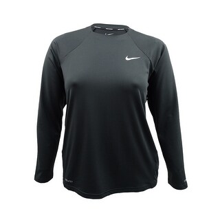 Nike Women's Plus Essential Long-Sleeve Hydro Rash Guard Swimsuit (1X ...