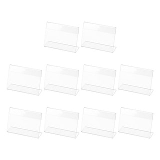 Mini Acrylic Sign Display Holder 4x2.8", Slant Back Card Tag Horizontal ...