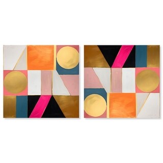 2D Geometric Figures Set Canvas Contemporary Art by Art Remedy - Bed ...