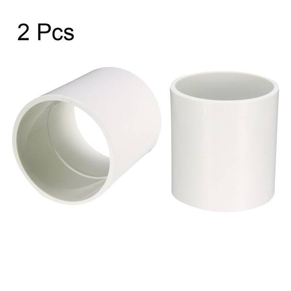 Straight PVC Pipe Fitting Coupling Adapter Connector 2 Pcs - White ...