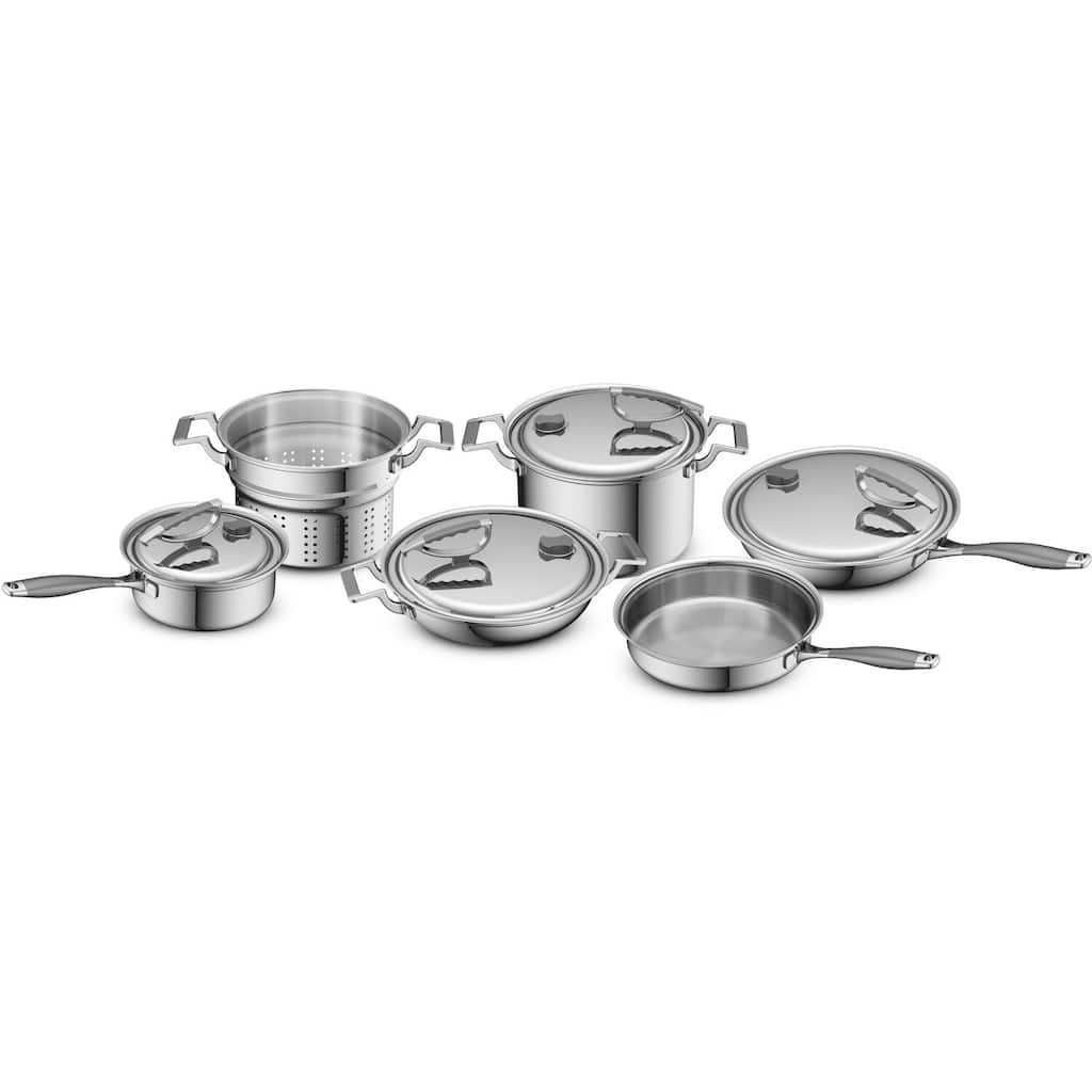 CookCraft Original 10-Piece Tri-Ply Stainless Steel Cookware Set ...