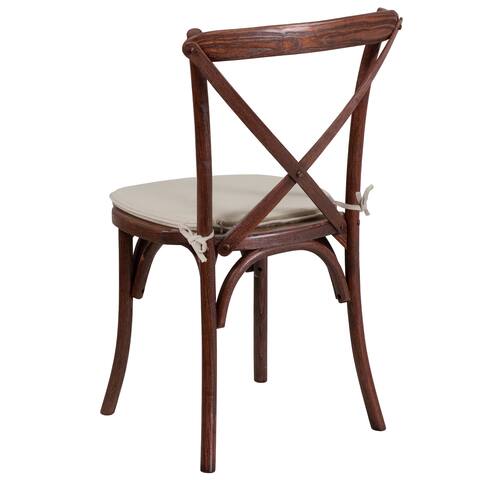 2 Pk. Stackable Wood Cross Back Chair with Cushion - On Sale ...