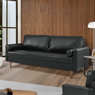 Turner Modern Leather Upholstered 81 Inch Wide Sofa - Bed Bath & Beyond ...