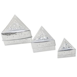 Novica Handmade Triangular Palace Aluminum Decorative Boxes (Set Of 3 ...