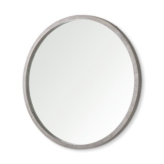 Gambit Solid Wood Frame Large Round Mirror - 46" x 46" - Bed Bath ...