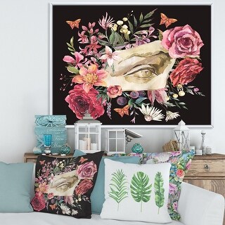 Designart "Greek Sculpture David Eye With Dried Wildflowers" Farmhouse ...