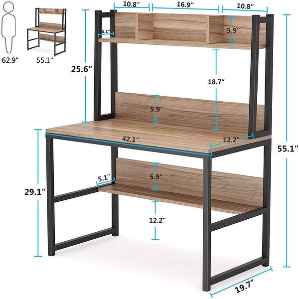 Wooden Desk Tables Basic Book Furniture with Storage Space - Bed Bath ...