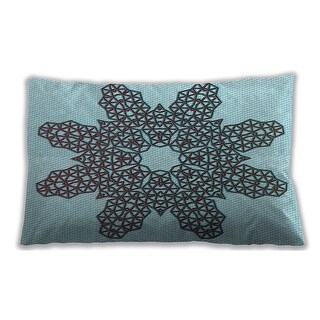 Ahgly Company Patterned Indoor-Outdoor Tron Blue Lumbar Throw Pillow ...
