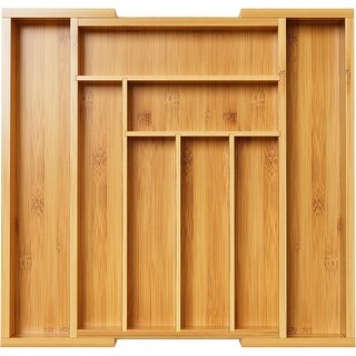Expandable Bamboo Drawer Organizer for Wood Dividers for Kitchen ...
