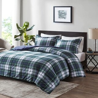 King Plaid Comforter Set Navy - Bed Bath & Beyond - 39990591