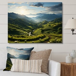 Designart "Thailand Rice Terrace Rhapsody I" Landscapes Wall Art Living ...