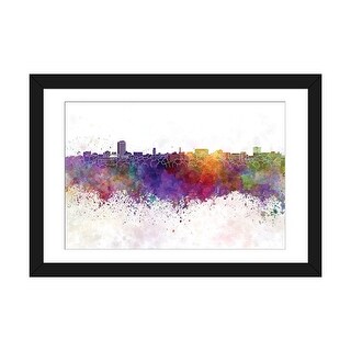 iCanvas "Ann Arbor Skyline In Watercolor Background" by Paul Rommer ...