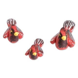 Novica Handmade Cardinal Family Ceramic Figurines (Set Of 3) - Bed Bath ...