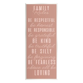 Stupell Pink Chic Family Rules Wall Plaque Art Design by Sundance Group ...