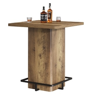Bar Table, 39.37" High Square Pub Table for Small Bars - Bed Bath ...