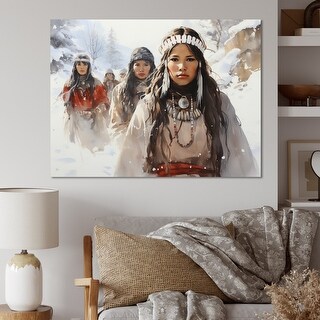 Designart "Native Art Winters Dream Portrait" Native American Art ...