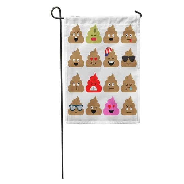 Poo Of Cute Poop Happy Emoji Emotional Angry Cartoon Character Garden ...