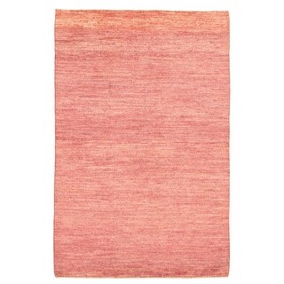 ECARPETGALLERY Hand-knotted Pak Finest Gabbeh Pink Wool Rug - 4'1 x 6'2 ...