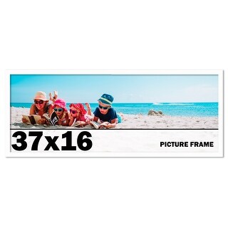 37x16 Frame White Solid Wood Picture Frame Includes UV Acrylic Shatter ...