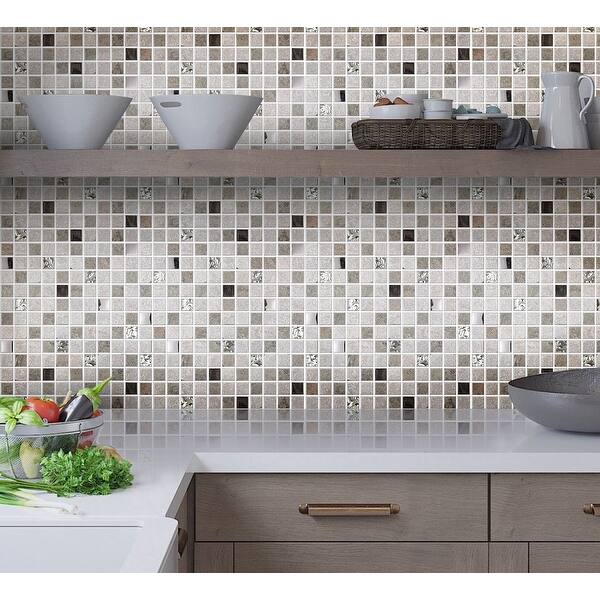 Apollo tile 12" x 12" Avant Garde Polished Textured Light Gray Glass ...