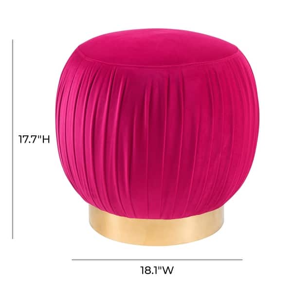 Tulip Pink Velvet Ottoman - Bed Bath & Beyond - 16914650