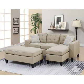 Poundex 3-Pcs Sectional Set - Bed Bath & Beyond - 40503949