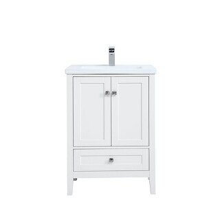 Elegant Lighting Aqua 24" Free Standing Single Basin Vanity Set with ...