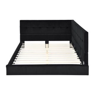 Upholstered Full Size Daybed with Backrest and Armrests, Velvet Tufted ...