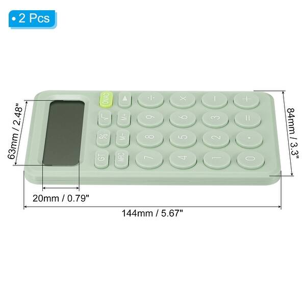 Desk Basic Cute Calculator 2pcs Calculators Battery Powered 12 Digit ...
