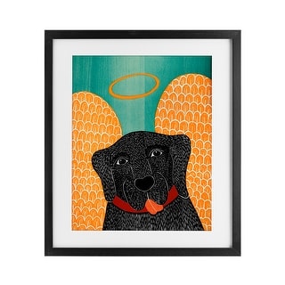 Stupell Dog Angel with Yellow Wings Under Glass Framed Design By ...