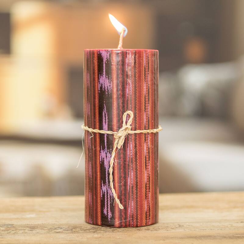 Novica Handmade Modern Maya Warmth Pillar Candle - Overstock - 37570030