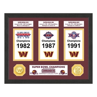 Washington Commanders Super Bowl Banner Collection - 12" x 15" - Bed ...