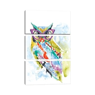 iCanvas "Smarty-Pants Owl" by Jennifer Goldberger 3-Piece Canvas Wall ...