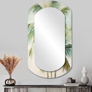 Designart - Green Minimalism Palm Trees I - Palm Trees Asymmetrical ...