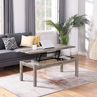 Rectangular Lift Top Coffee Tables with Rising Tabletop Wood Dining Center Tables with Storage ...